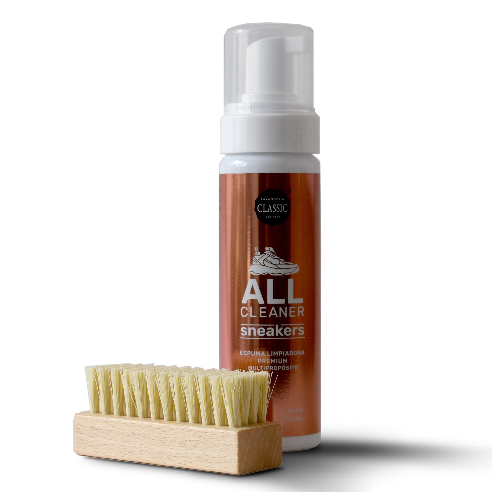 Combo Limpieza Zapatos | Cepillo Madera + Cleaner | Classic